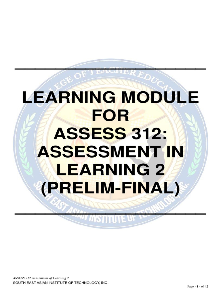 Assess 312 Prelim Final | PDF | Educational Assessment | Rubric (Academic)