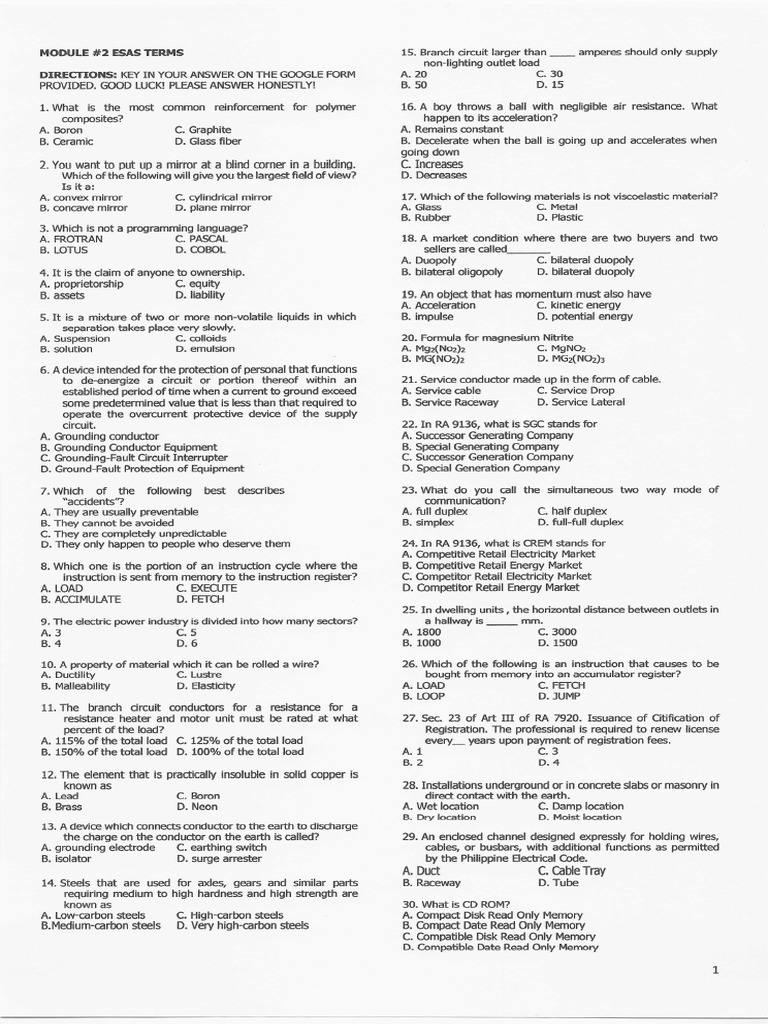 Module #2 - Esas | PDF