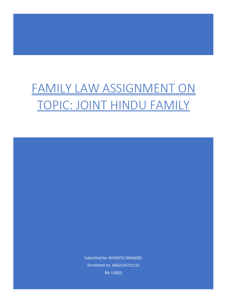 Understanding Joint Hindu Family Law | PDF | Marriage | Living Arrangements