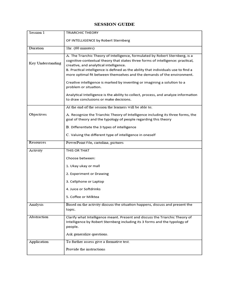 Session Guide | PDF | Intelligence | Science