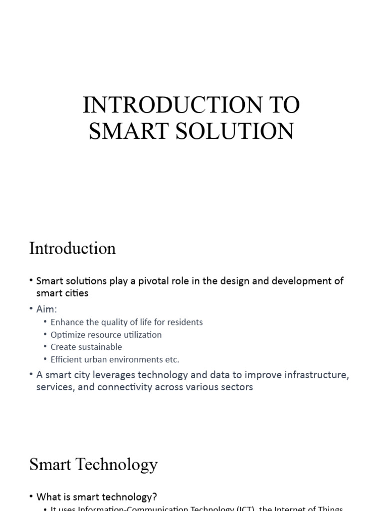 Introduction To Smart Solution, Global Trends, Organizational Model ...
