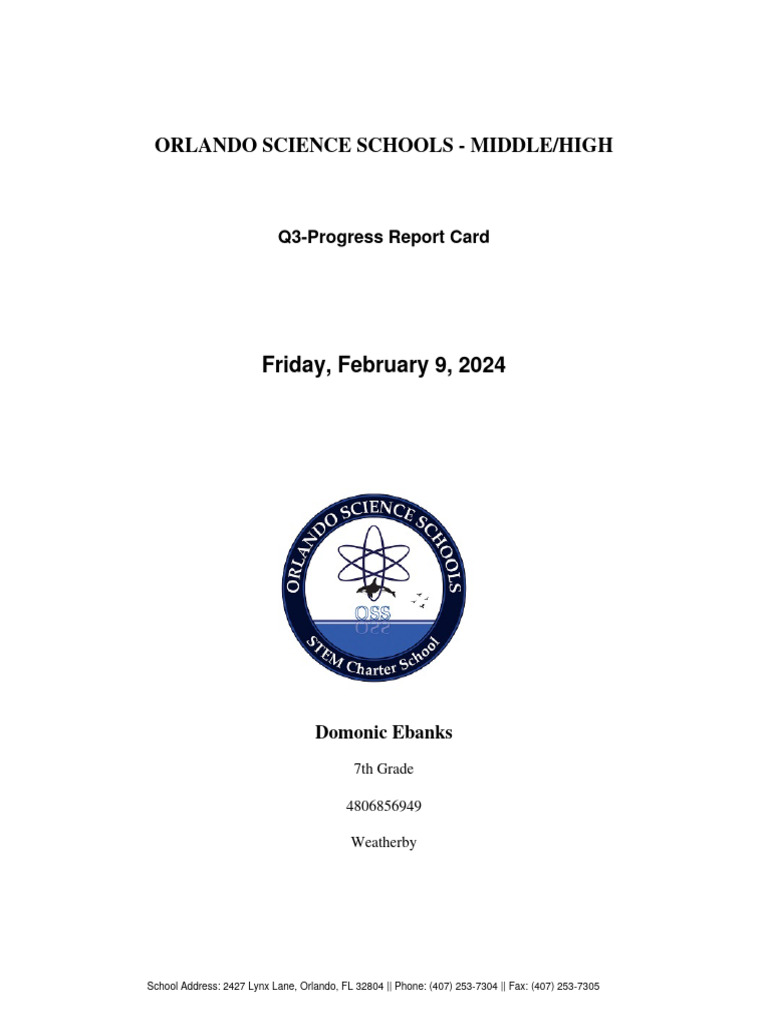Domonic Ebanks' Q3 Progress Report | PDF | Adjective | Profanity
