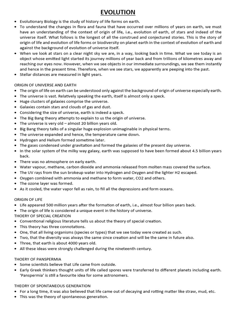 Evolution | PDF | Homology (Biology) | Life