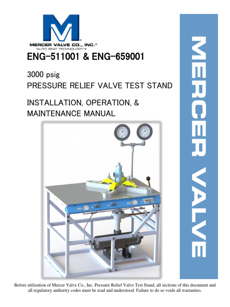 Mercer 3000psi-Test-Stand-IOM-Manual | PDF | Valve | Pipe (Fluid ...