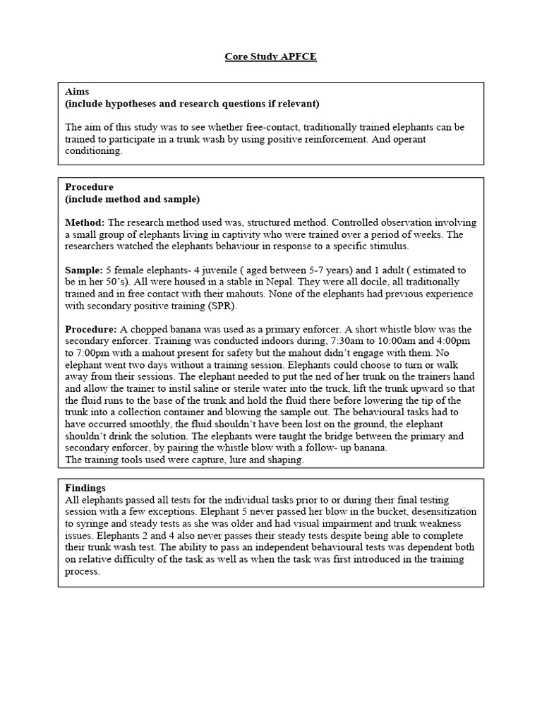 APFCE Fagen | PDF | Elephant | Psychological Concepts