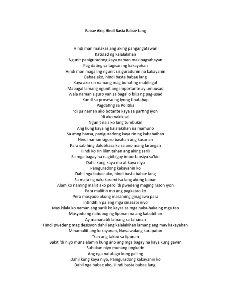 Babae Ako | PDF