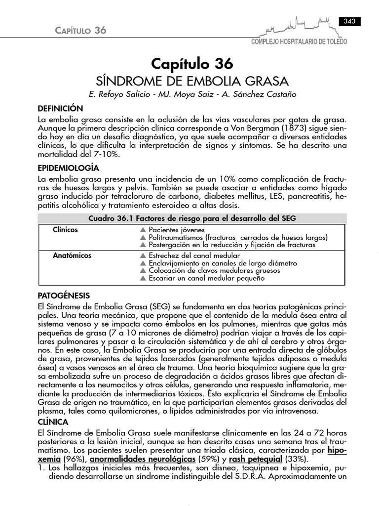 Embolia Grasa | PDF | Embolia | Medicina CLINICA