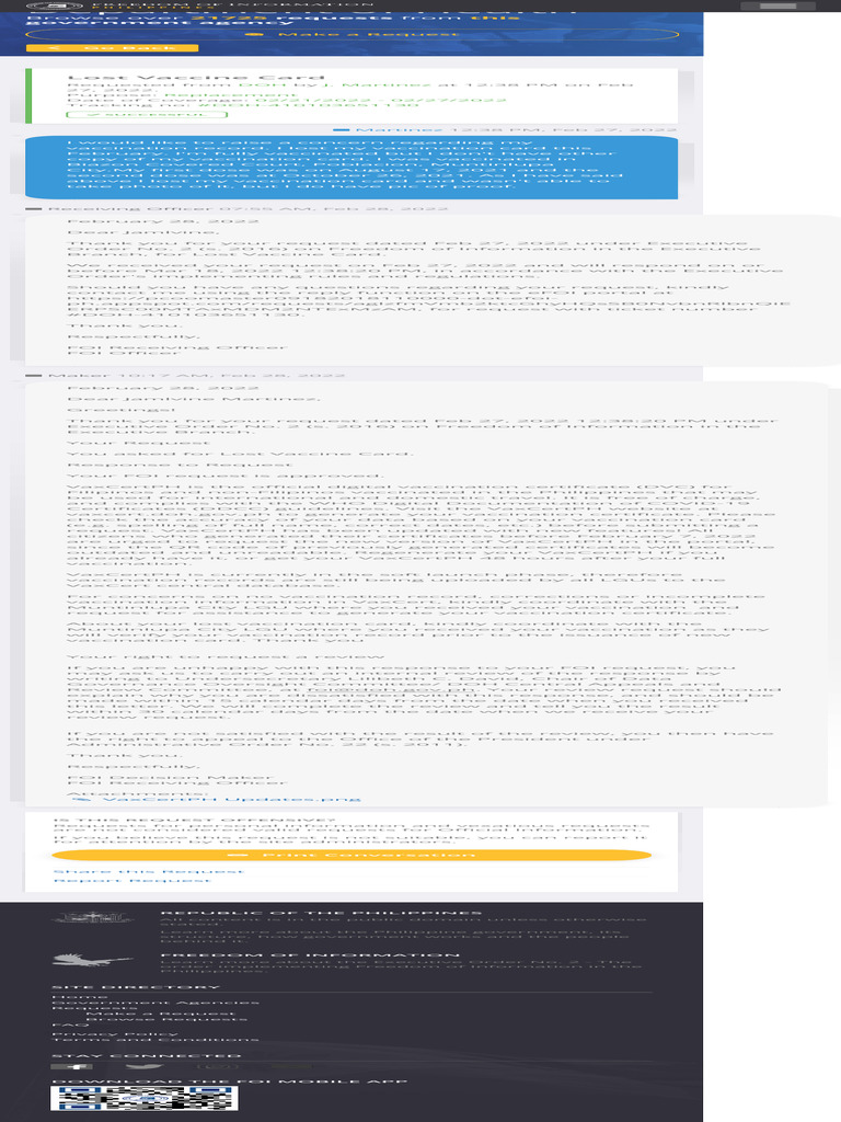 EFOI - Electronic Freedom of Information - Request | PDF