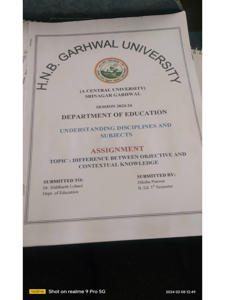 UDS (Difference Between Objective and Contextual Knowledge) | PDF