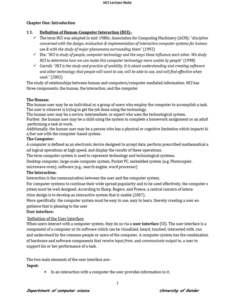 Hci 1 | PDF | Human–Computer Interaction | Graphical User Interfaces Hci 1 | PDF | Human–Computer Interaction | Graphical User Interfaces
