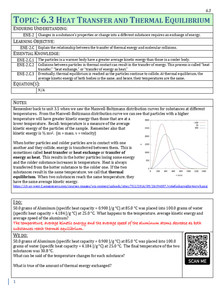H T T E: EAT Ransfer and Hermal Quilibrium | PDF | Heat | Temperature