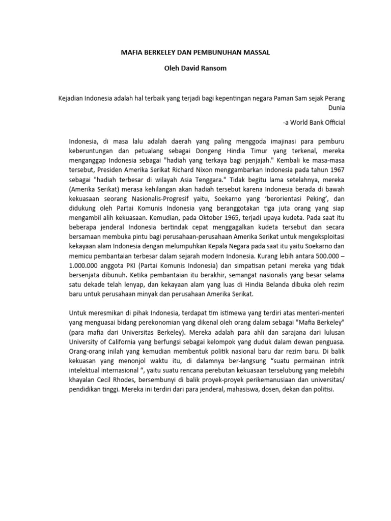 Mafia Berkeley Dan Pembunuhan Massal | PDF