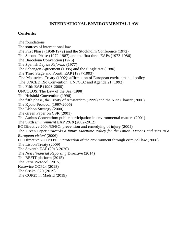 International Environmental Law | PDF | Sustainability | European Union