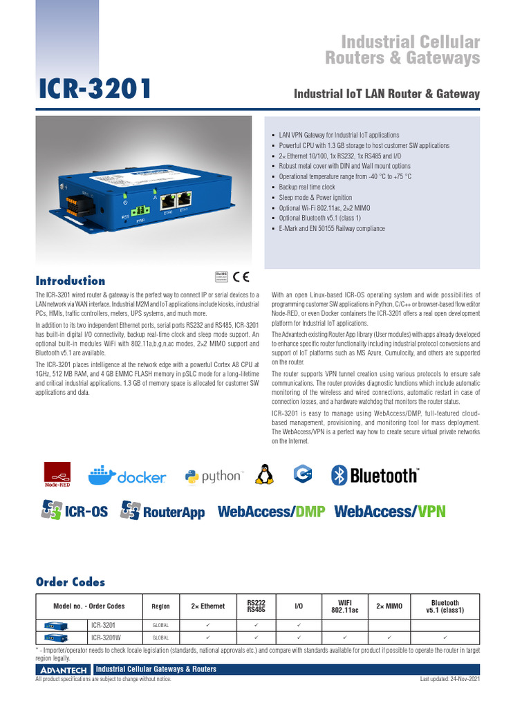 Datasheet A4 ICR-3201 2411202120211124143724 | PDF | Computer Network | Virtual Private Network