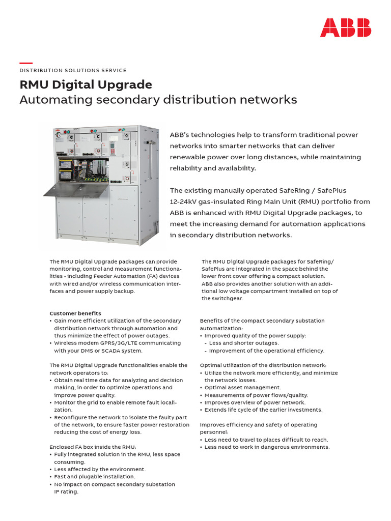 RMU Digital Upgrade for Automation | PDF | Electric Power Distribution ...