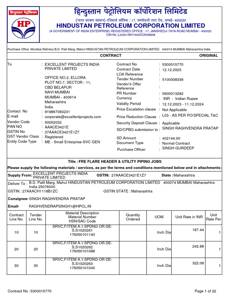 Po - Fre Flare Header 5300015770 | PDF | Materials