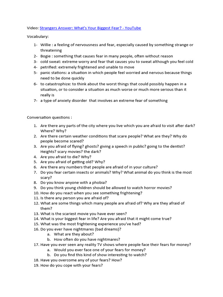 Fear Pdf Fear Anxiety