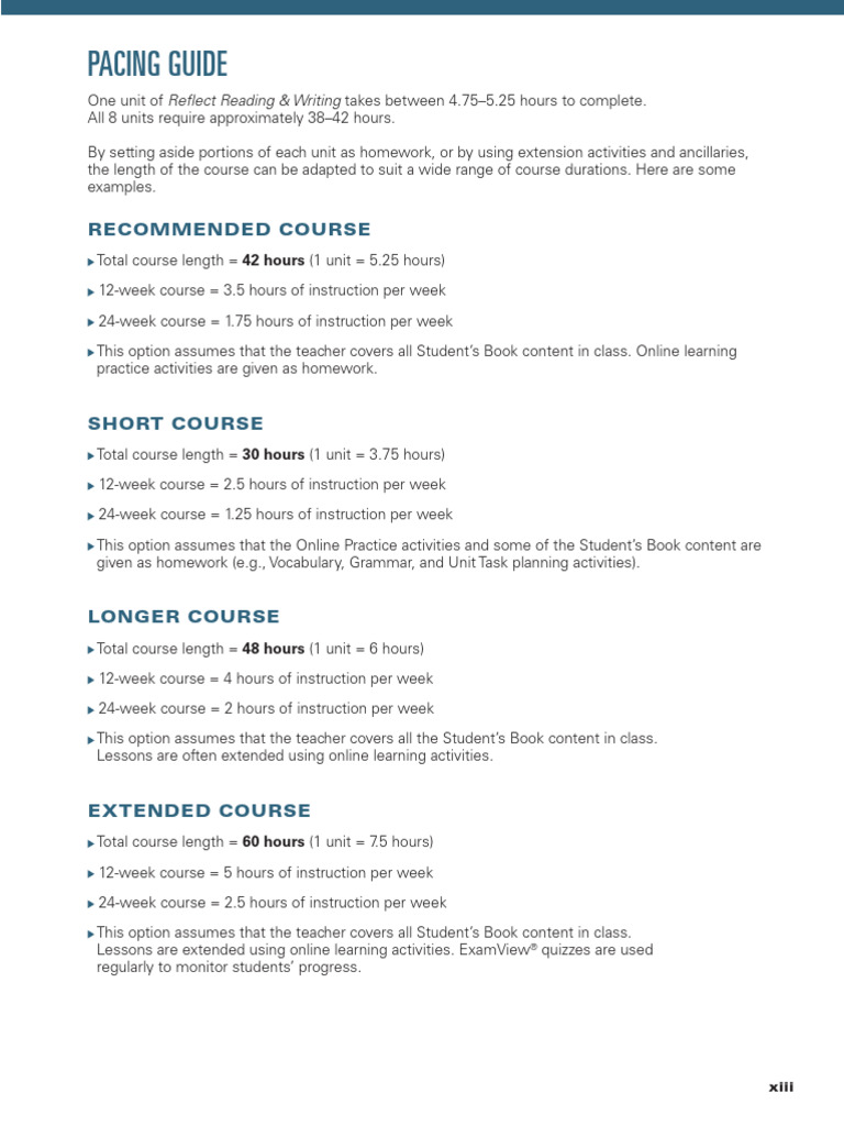 Reflect Reading Writing Pacing Guide | PDF | Educational Technology ...
