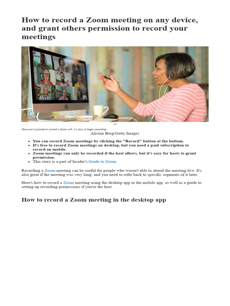 Record A Zoom Meeting | PDF | Icon (Computing) | Mobile App