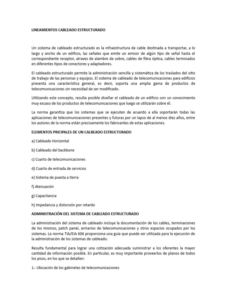 Guía De Cableado Estructurado Para Edificios Pdf Telecomunicaciones 2771