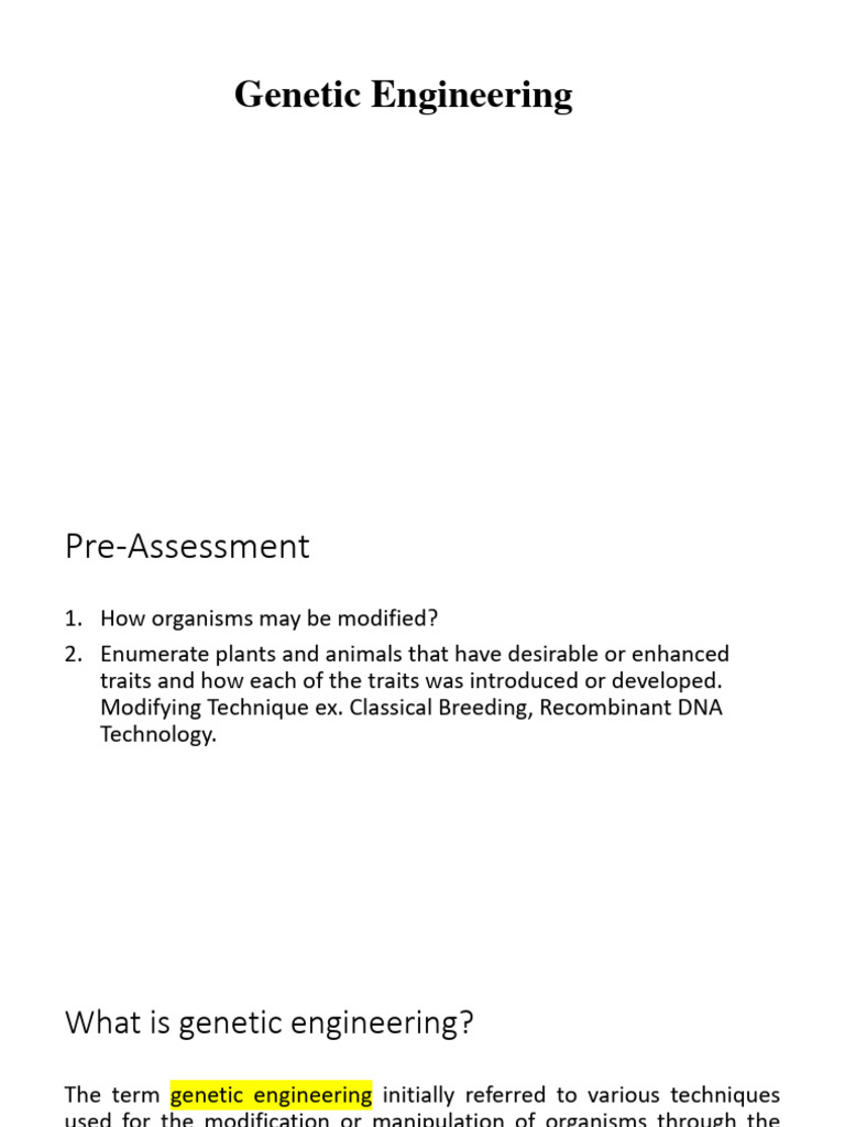 Genetic Engineering | PDF