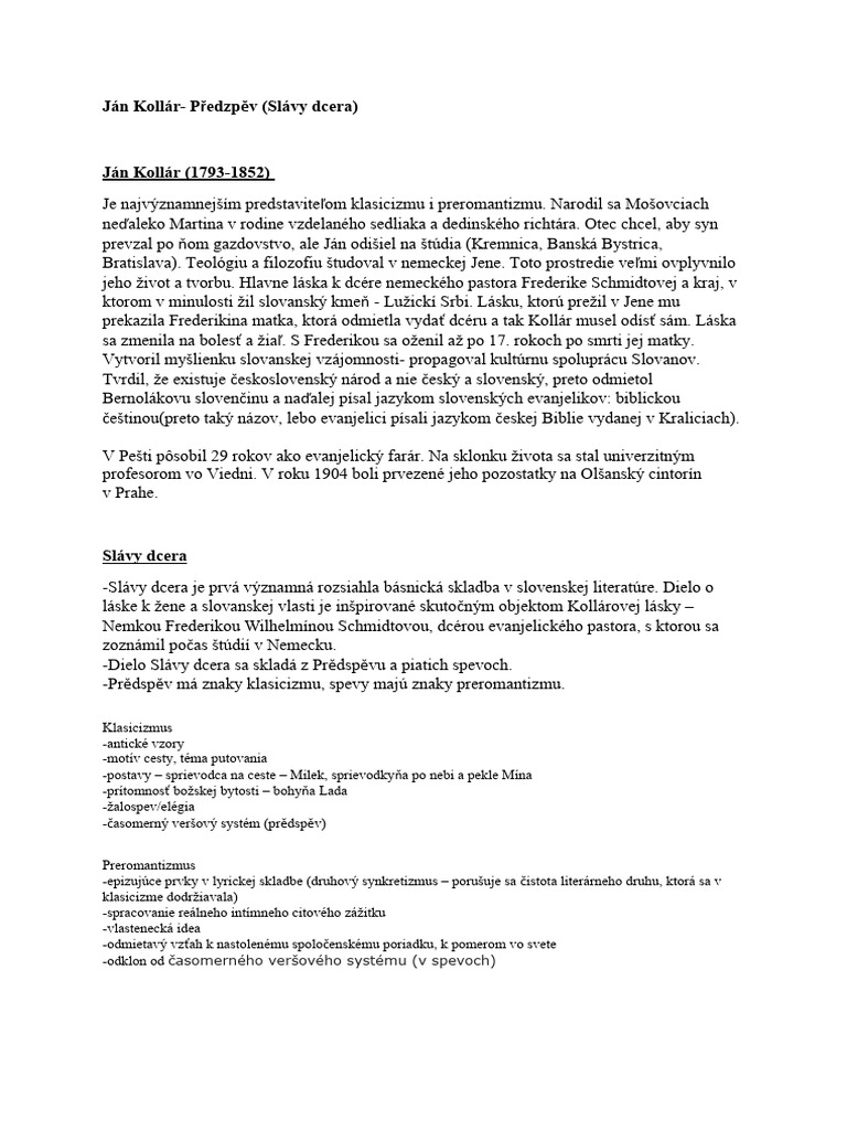 Ján Kollár - Predzpev | PDF