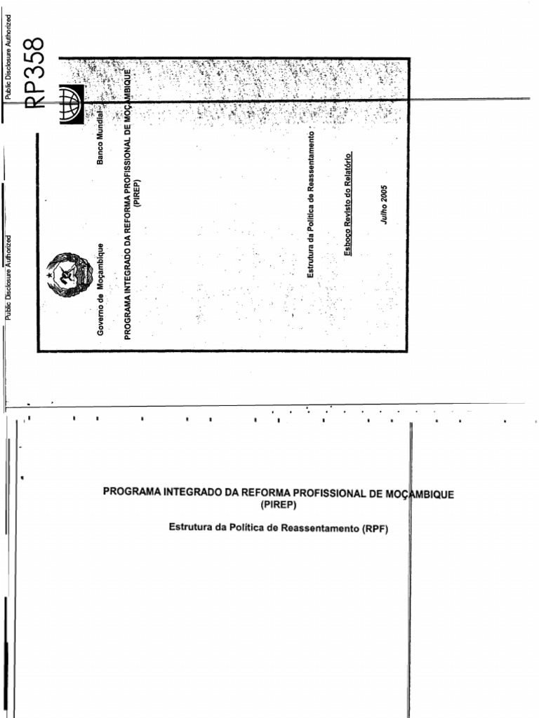 2005 Governo Moçambique Banco Mundial - Estrutura Política ...