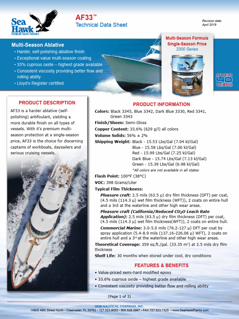 TDS AF33 4 16 19 W Metrics | PDF | Paint | Epoxy