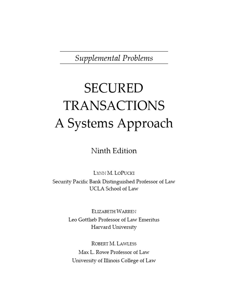 LoPucki Casebook 9th Ed Supplemental Problems | PDF | Foreclosure ...