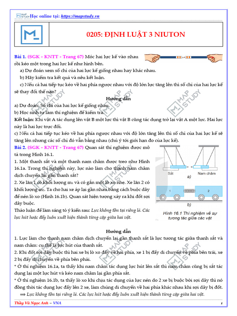 0205 - Định Luật 3 Niuton | PDF