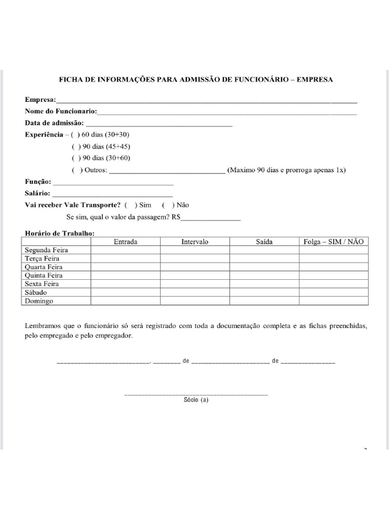 Ficha Complementar | PDF