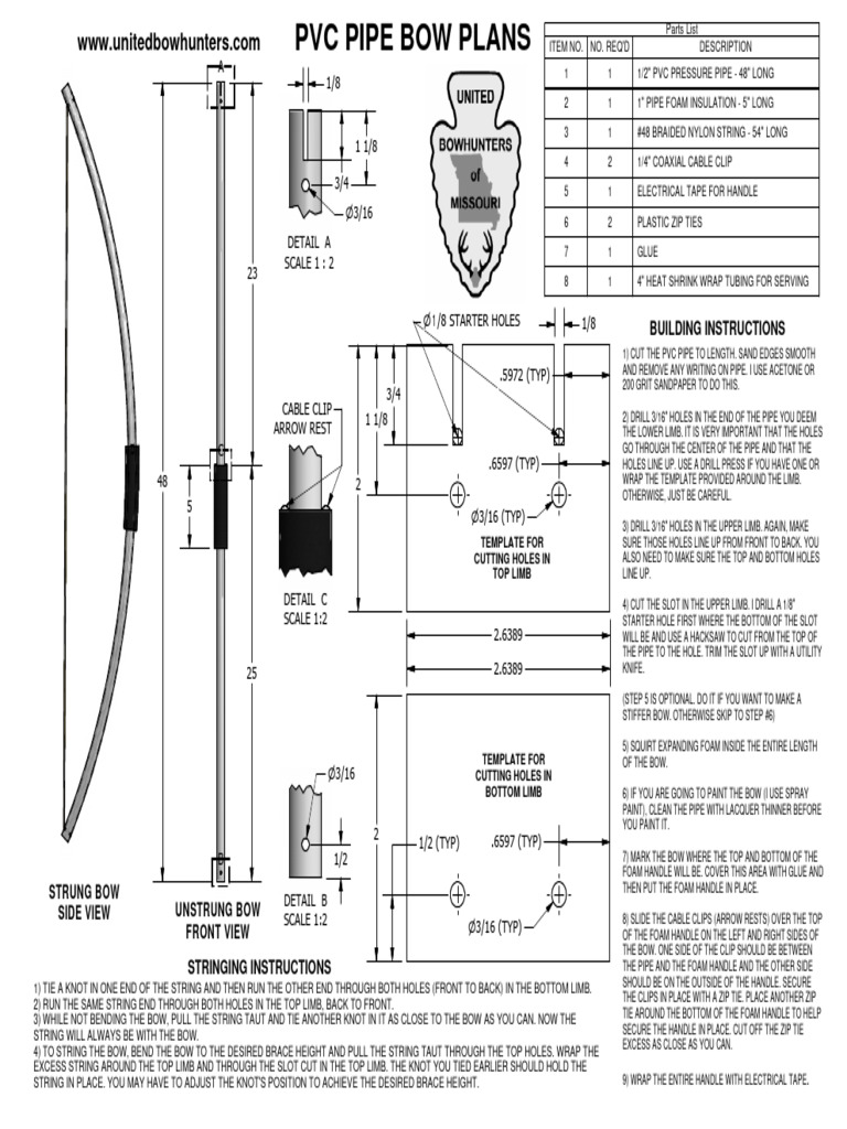 PVCPipe Bow Plans | PDF | Bow And Arrow | Pipe (Fluid Conveyance)