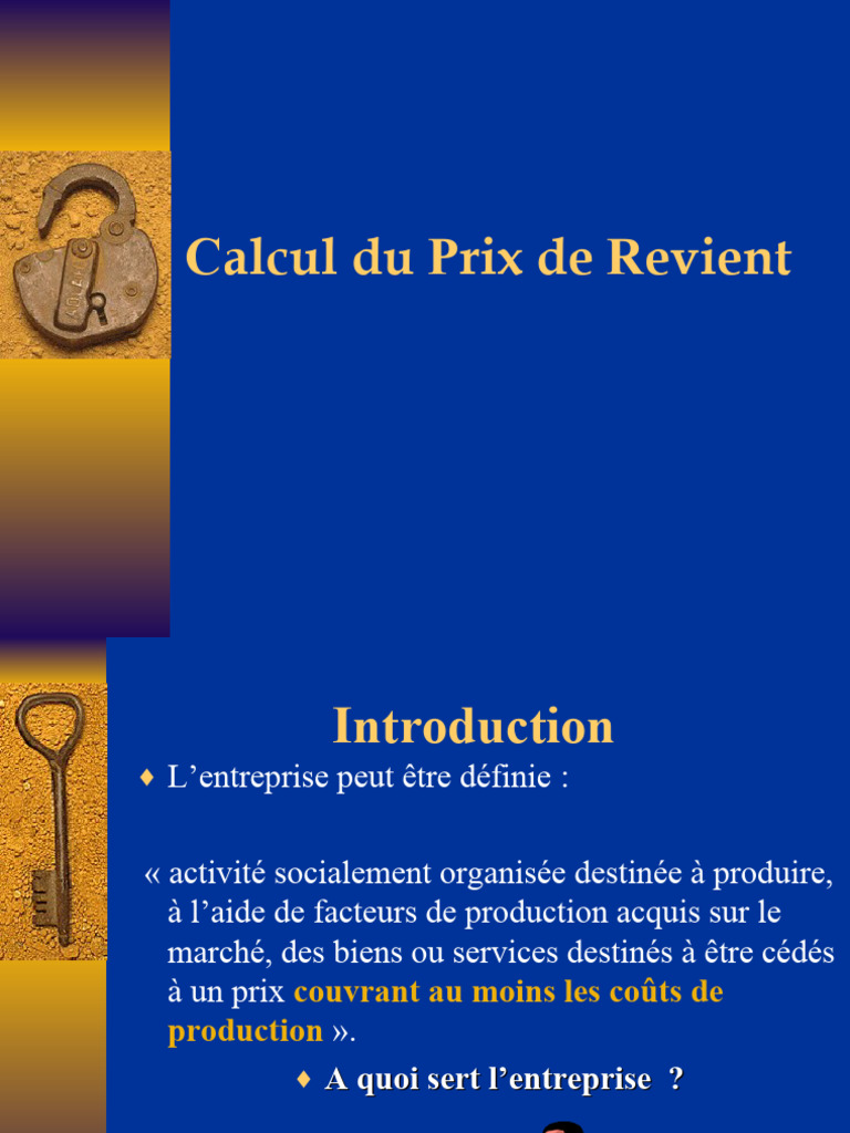 Calcul Du Prix de Revient1 | PDF | Business | Dépréciation
