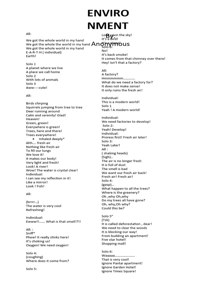 Speech Choir Piece 2 Pdf
