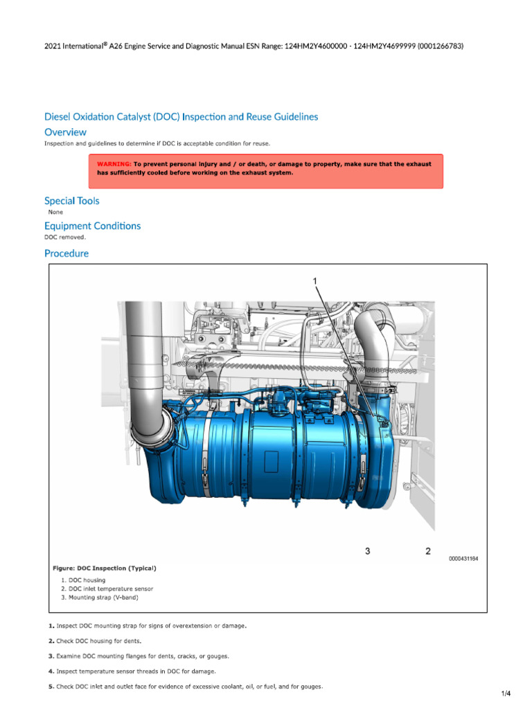 Diesel Oxidation Catalyst (DOC) Inspection and Reuse Guidelines | PDF