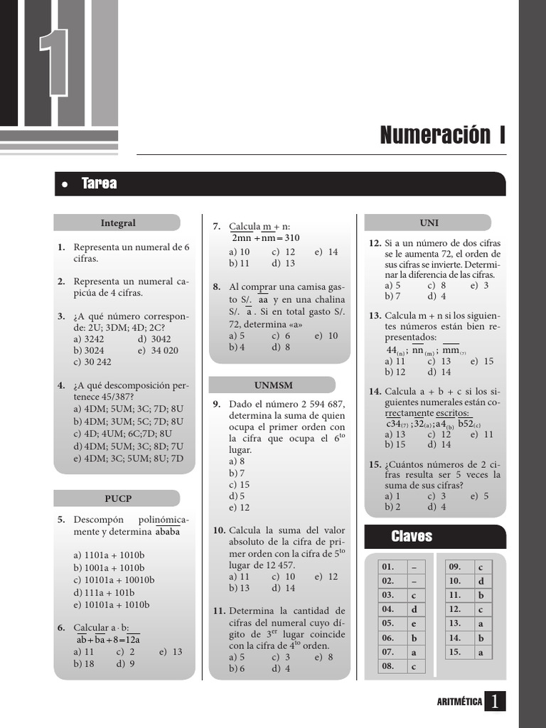 Libro de tareas 1° secundaria II BIMESTRE | PDF | Álgebra abstracta | Notación Matemática