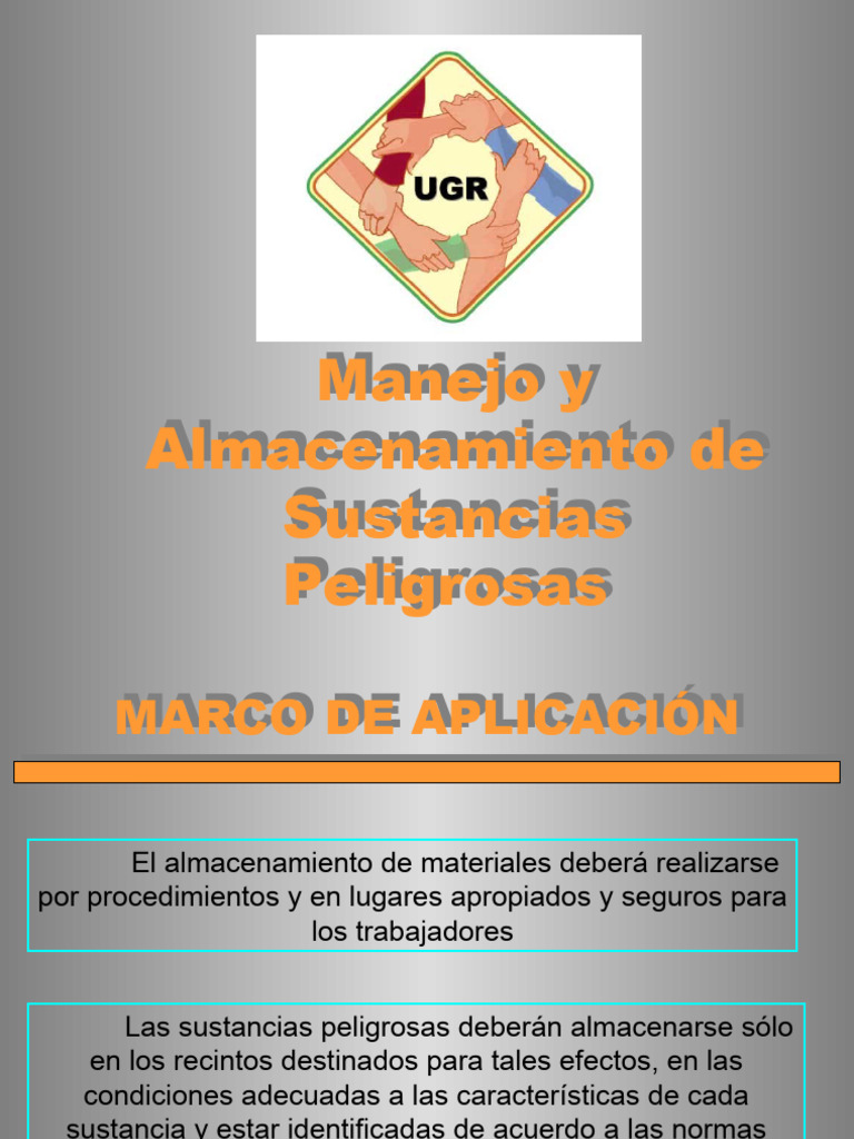 Manipulacion y Almecenamiento de Sustancias Peligrosas | PDF | Combustión | Naturaleza