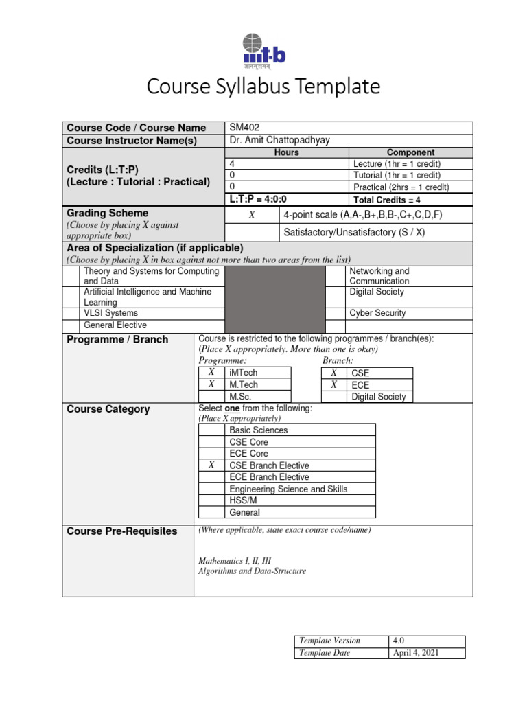 BCT-SM402-IIITB OBE Course Template v4 0 | Download Free PDF | Topology ...