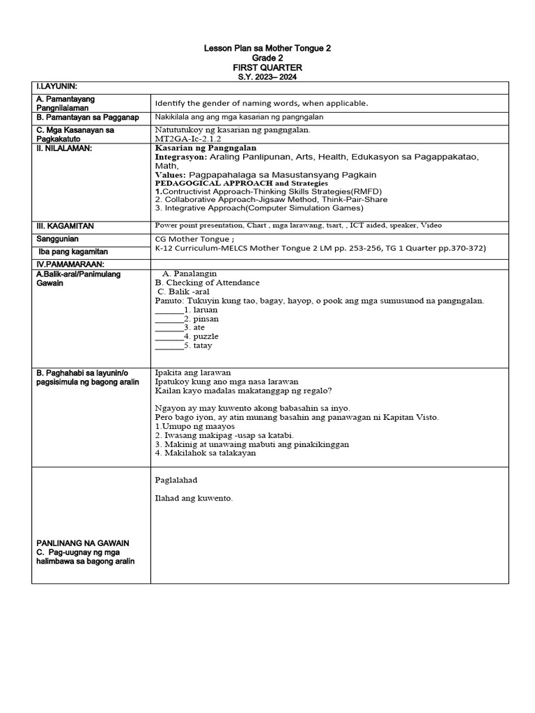 COT-MTB-Grade 2 | PDF