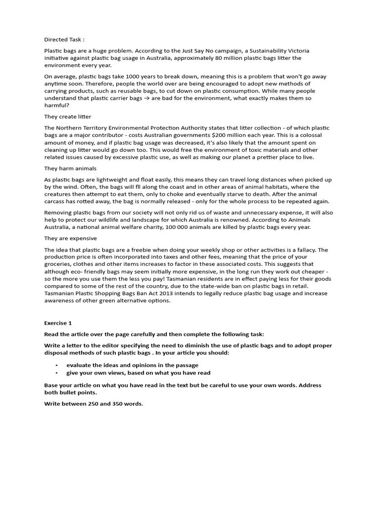 GRADE 10 Homework Assignment 2 Directed Task | PDF | Plastic | Natural ...