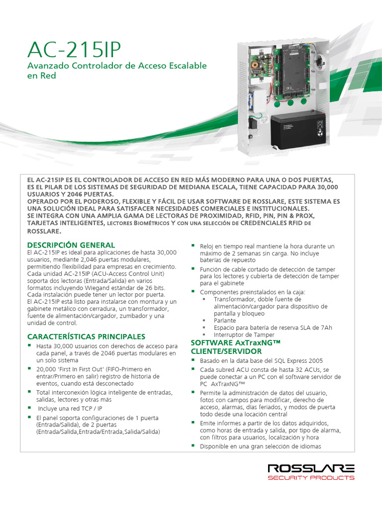 AC 215IP Datasheet v00 131114 Spanish A4 | PDF | Cargador de batería | Relé