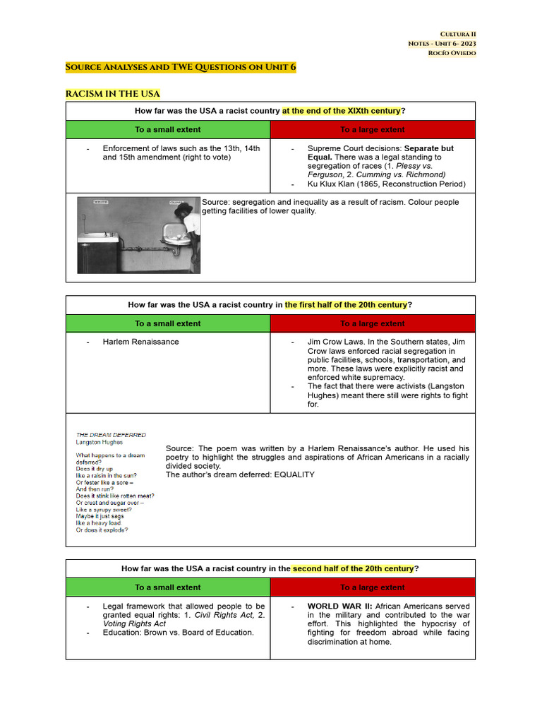 UNIT 6 - Twe Questions | PDF | Multiculturalism | Discrimination & Race ...