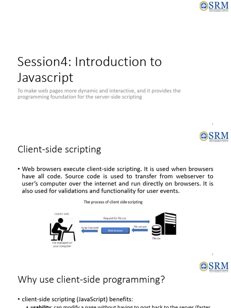 Introduction to JavaScript Basics | PDF | Dynamic Web Page | World Wide Web