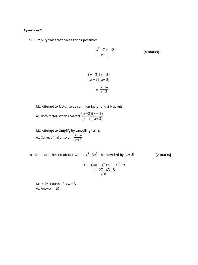 Revision Test Ms Pdf Factorization Triangle
