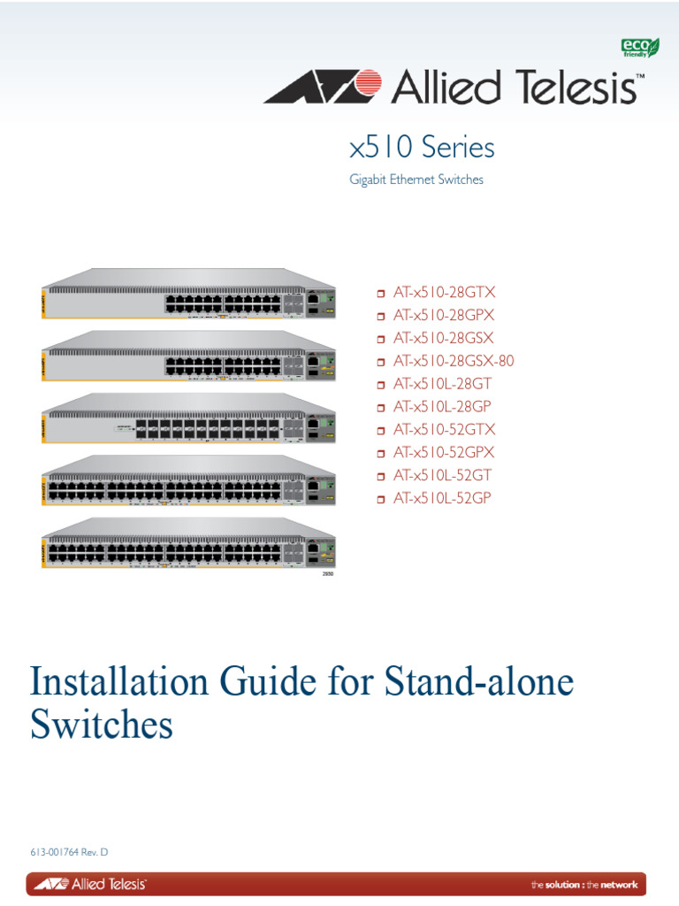 Standalone Install Guide x510 | PDF | Network Switch | Electrical Connector