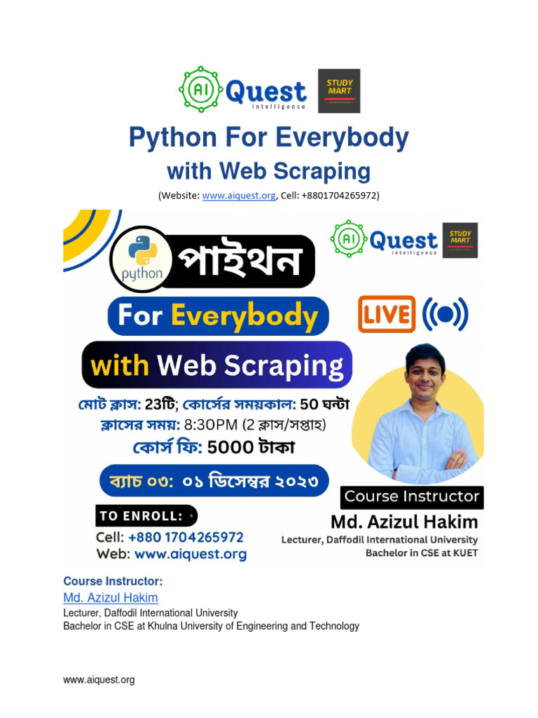 Python For Everybody With Web Scraping | PDF | Object Oriented Programming | Python (Programming ...