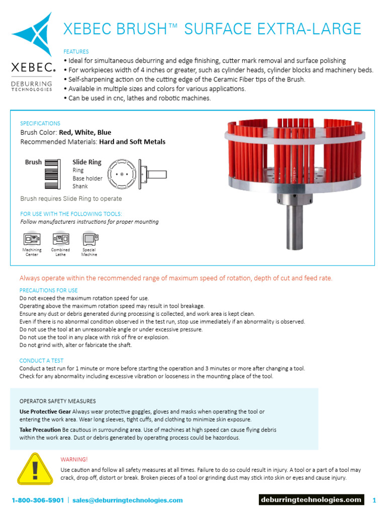XEBEC Technical Brush-Extra-Large | PDF | Grinding (Abrasive Cutting) | Procedural Knowledge