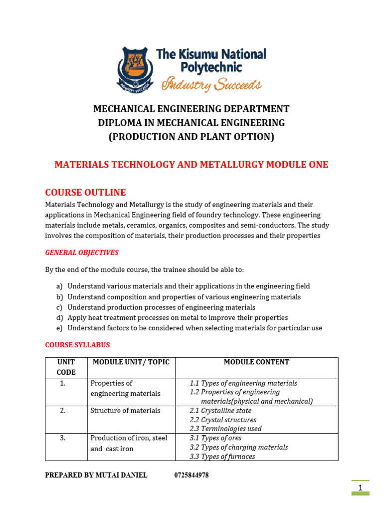 Metallurgy Module One Notes Complete | PDF | Steel | Cast Iron