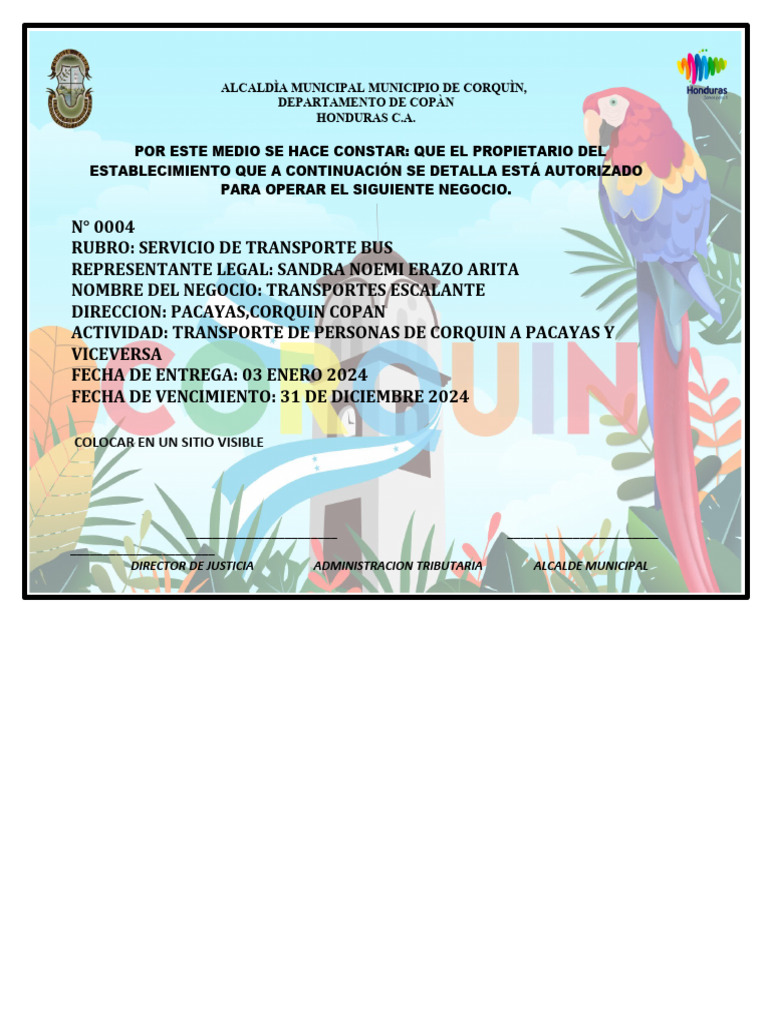 PERMISOS DE OPERACION DE NEGOCIOS 2024 | PDF | Gobierno local | Honduras PERMISOS DE OPERACION DE NEGOCIOS 2024 | PDF | Gobierno local | Honduras