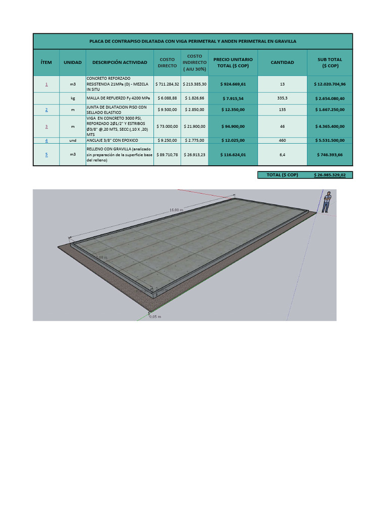 Placa de Contrapiso Reforzado y Anden | PDF | Ciencia y matemáticas